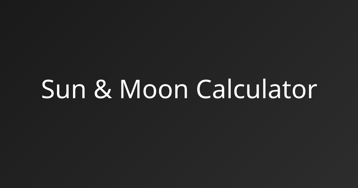 Sun & Moon Calculator - Sunrise, Sunset, and Moon Phases | Hour.is